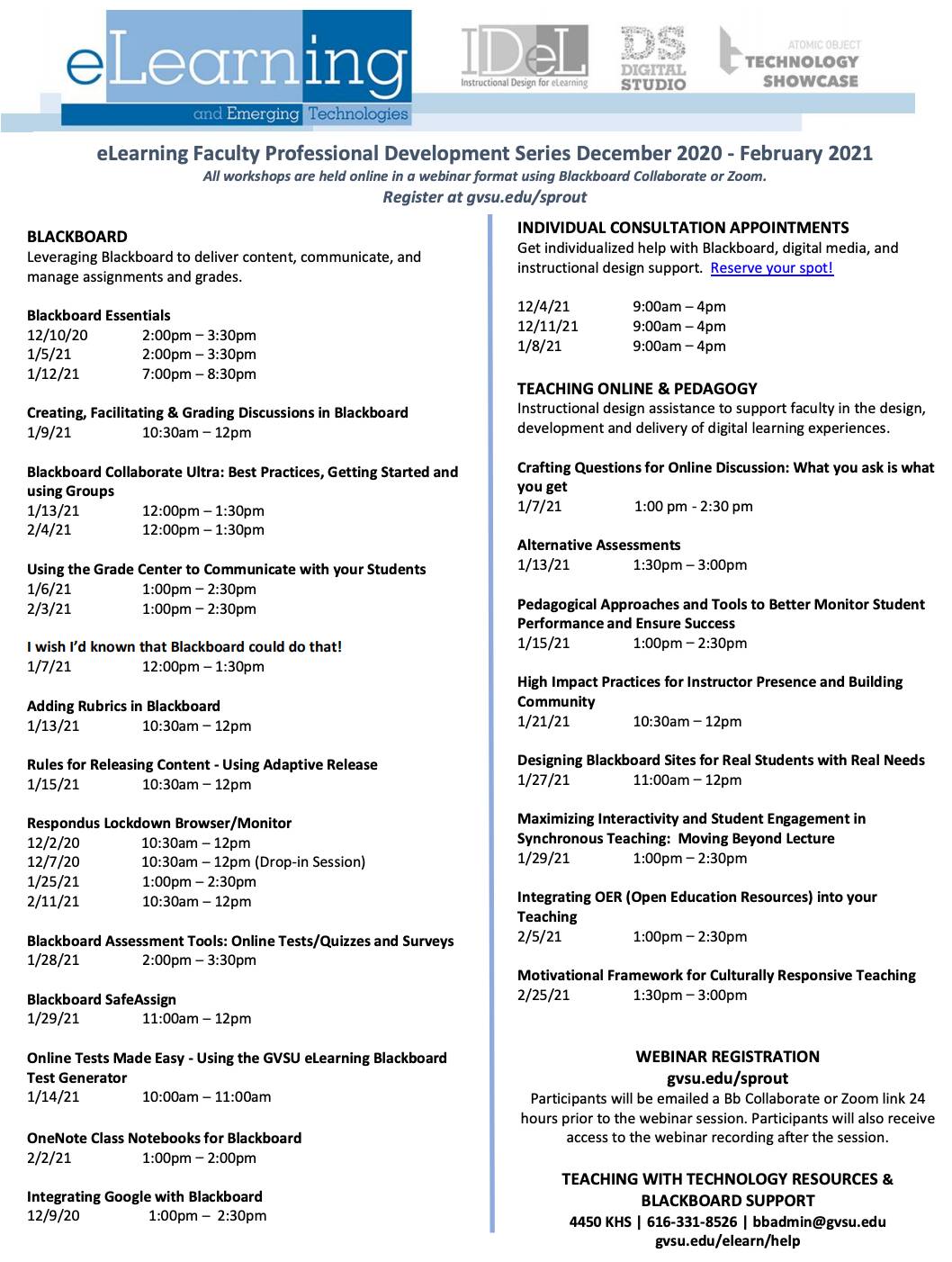 eLearning - Webinars - eLearning Technologies - Grand Valley State ...